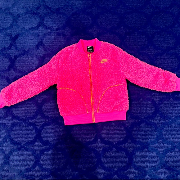 Nike | Jackets & Coats | Bright Pink Nike Jacket With Gold Accents ...